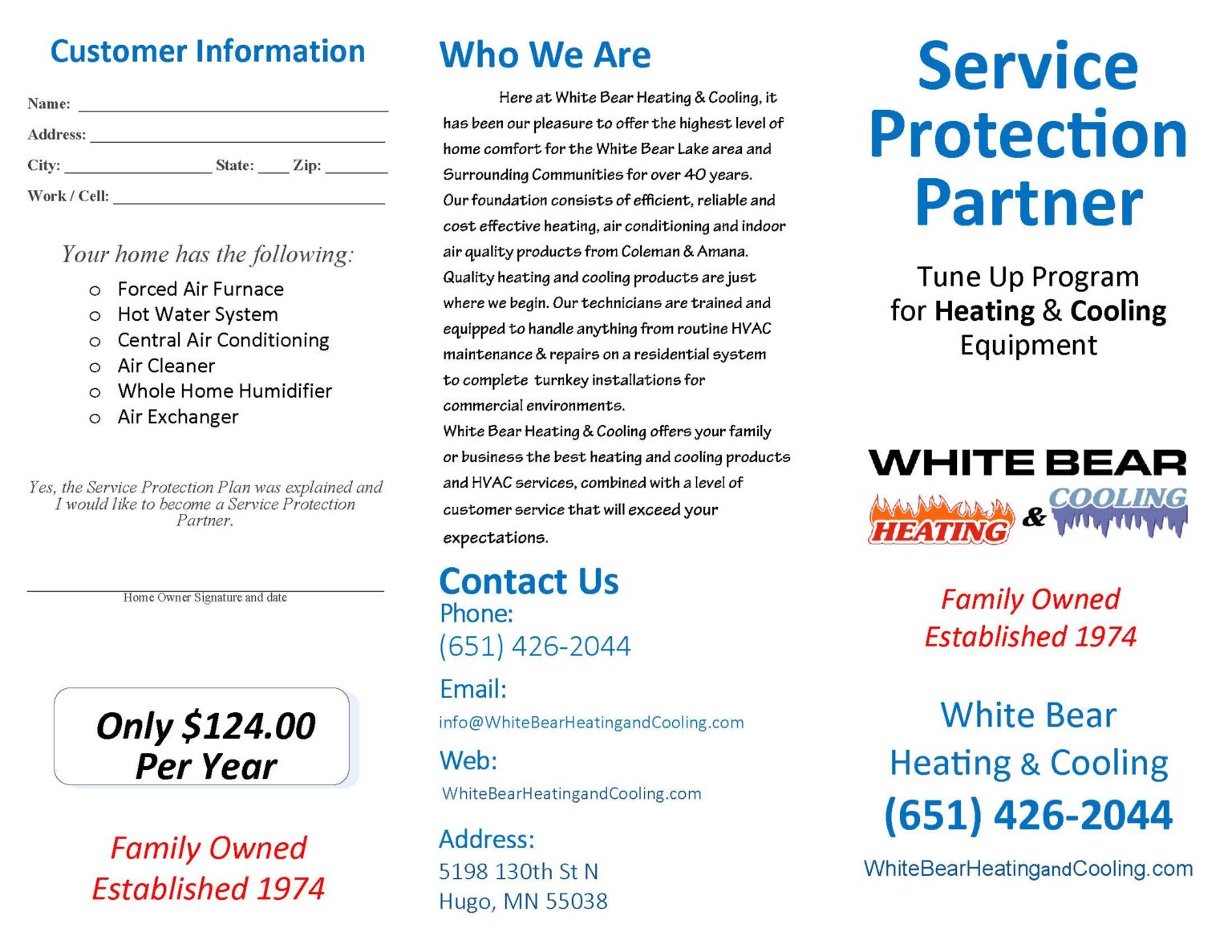 Service Protection Plan – White Bear Heating and Cooling
